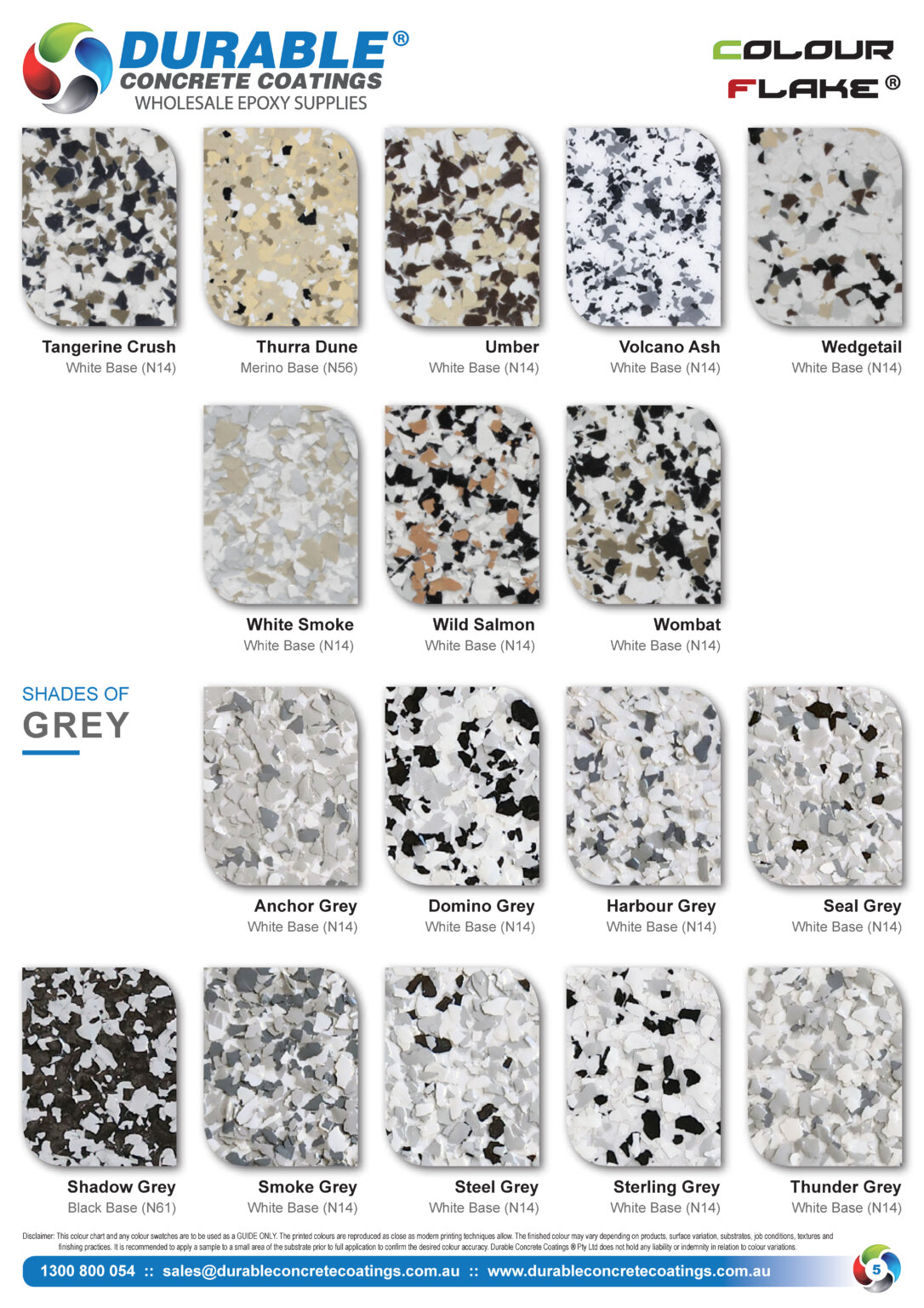 Colour Charts | Durable Concrete Coatings